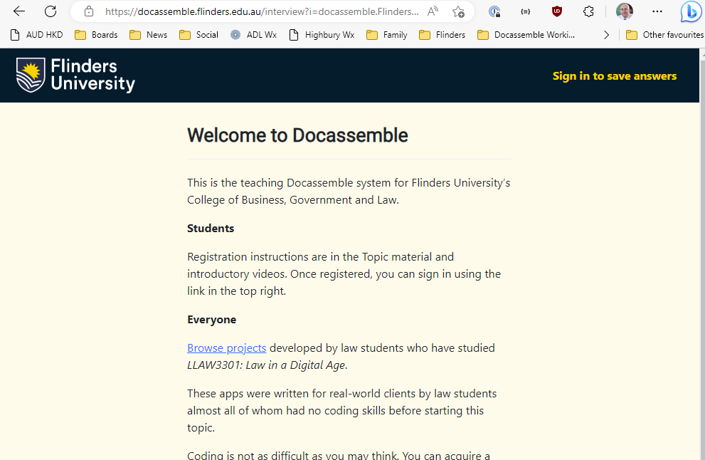 Accessing Docassemble | Understanding Legal Technology