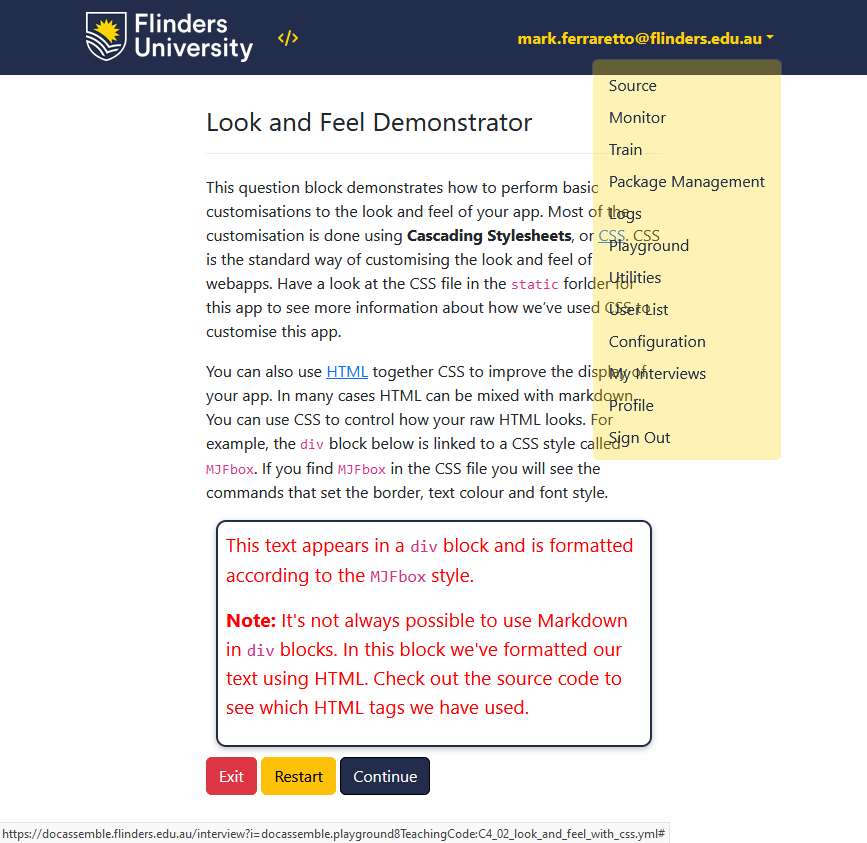 Walk through an example app | Understanding Legal Technology